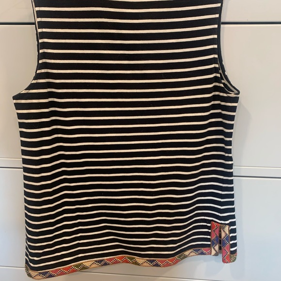 THML | Tops | Thml Blue And White Striped Tank With Embroidery And ...